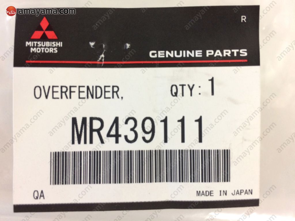Buy Genuine Mitsubishi MR439111 Overfender,rr Lh. Photos, weight - Amayama