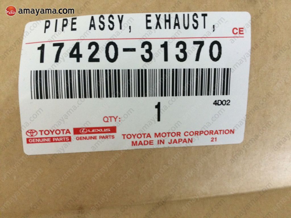 Buy Genuine Toyota 1742031370 (17420-31370) Pipe Assy, Exhaust, Center ...