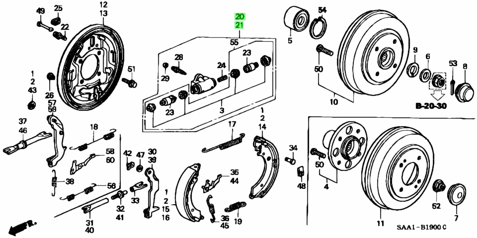 Buy Genuine Honda 43300SAA004 (43300-SAA-004) Cylinder Assy., Rr. Wheel ...