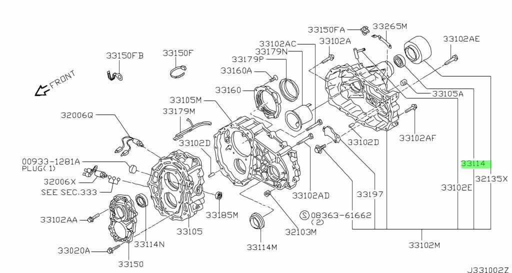 Buy Genuine Nissan 3314233G10 (33142-33G10) Seal, Oil Rear Extension ...