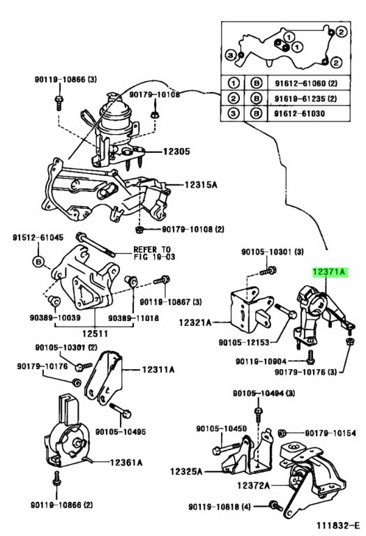 Buy Genuine Toyota 1237122170 (12371-22170) Insulator, Engine Mounting ...