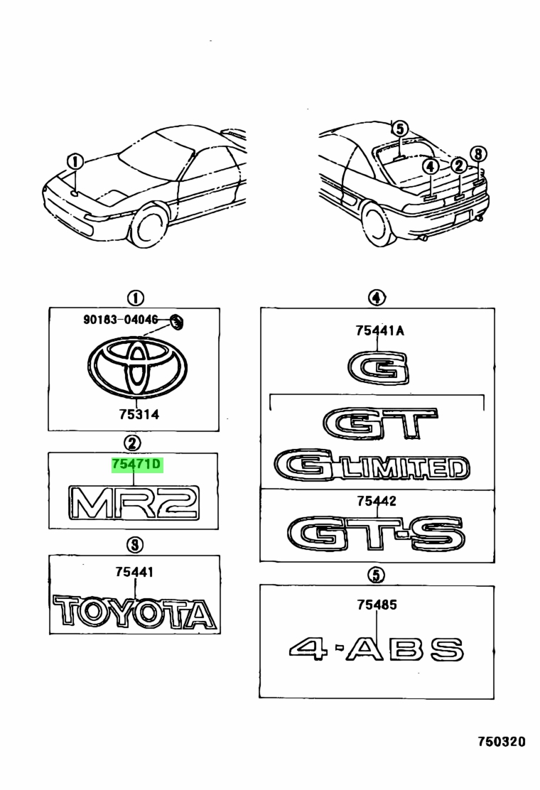 Buy Genuine Toyota 7547117090D0 (75471-17090-D0) Plate, Rear Name for ...
