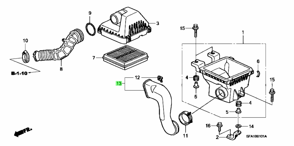 Buy Genuine Honda 17248RGB000 (17248-RGB-000) Tube, Air Intake. Prices ...