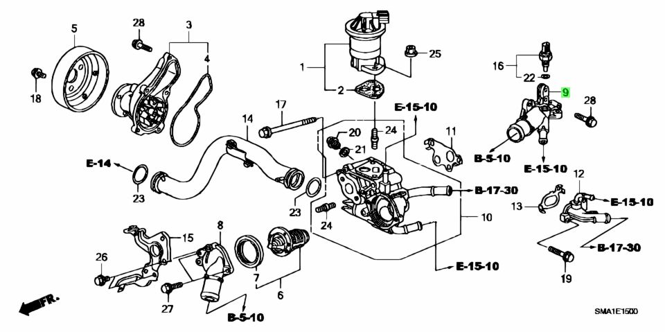 Buy Genuine Honda 19315RNAA01 (19315-RNA-A01) Cover Comp., Water Outlet ...