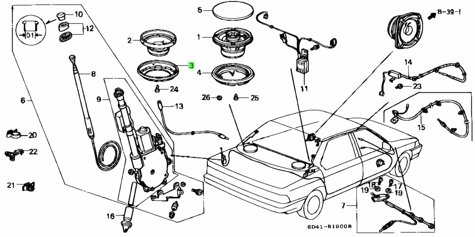 Buy Genuine Honda 39124SD4920 (39124-SD4-920) Bracket, Rear Speaker ...