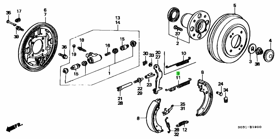 Buy Genuine Honda 43171S04N01 (43171-S04-N01) Spring A, R. Brake ...