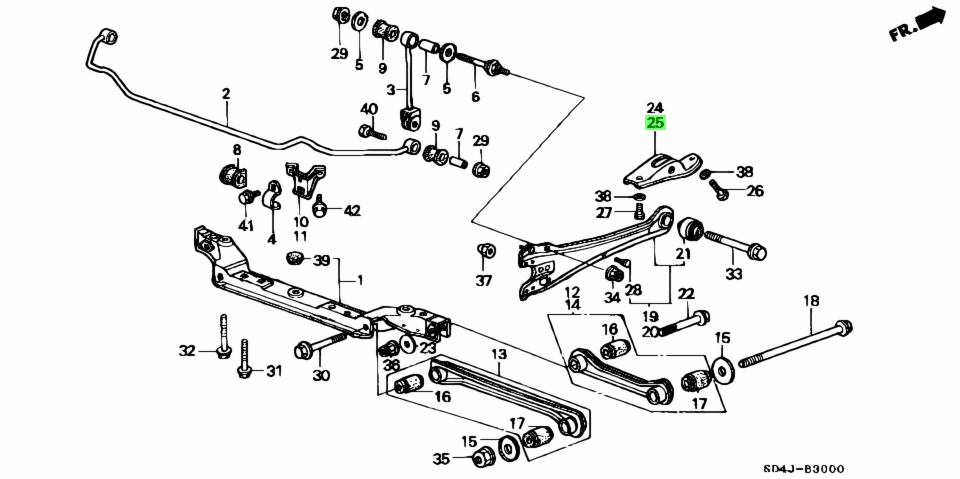 Buy Genuine Honda 52678SD4Z00 (52678-SD4-Z00) Bracket, L. Rr. Trailing ...