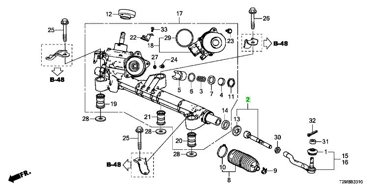 Buy Genuine Honda 53010T2AA01 (53010-T2A-A01) End Set, Rack. Prices ...