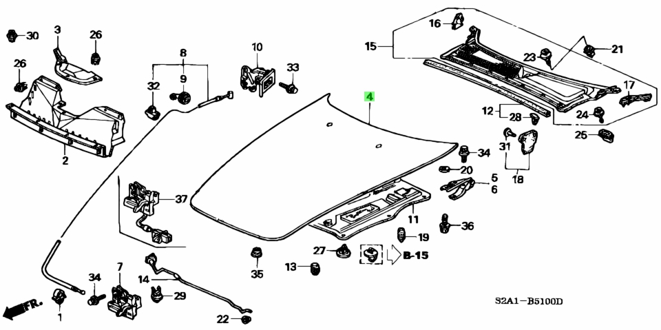 Buy Genuine Honda 60100S2A020ZZ (60100-S2A-020ZZ) Hood Comp., Engine ...