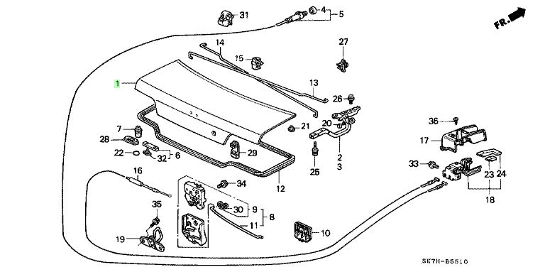 Buy Genuine Honda 68500SK8A02ZZ (68500-SK8-A02ZZ) Lid Comp., Trunk ...