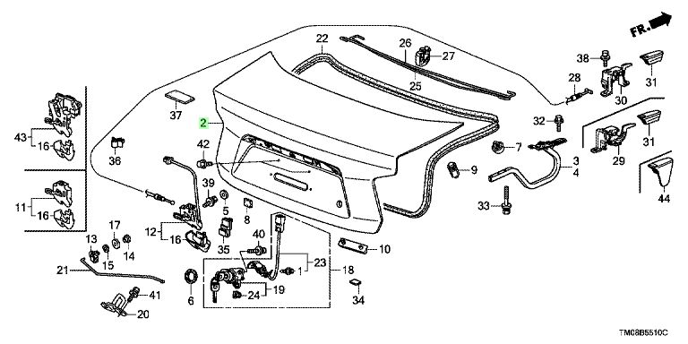 Buy Genuine Honda 68500TM0T10ZZ (68500-TM0-T10ZZ) Lid Comp., Trunk ...