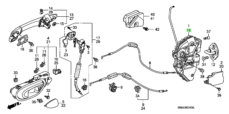 Buy Genuine Honda 72150SNAT04 (72150-SNA-T04) Latch Assy., L. Fr. Door ...