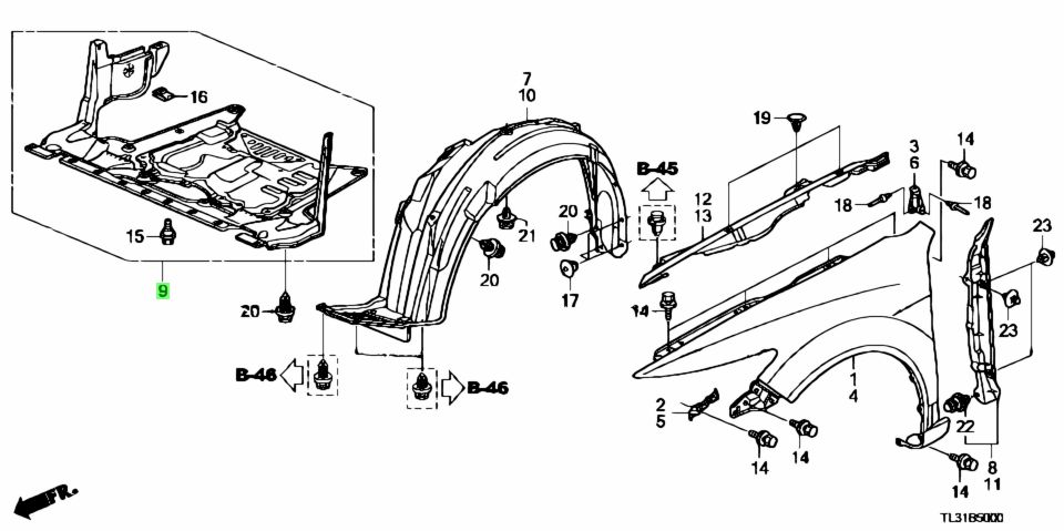 Buy Genuine Honda 74110TL2A00 (74110-TL2-A00) Cover Assy., Engine Under ...