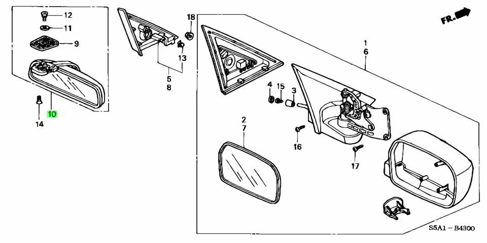 Buy Genuine Honda 76430S5A003ZA (76430-S5A-003ZA) Mirror & Stay Comp ...