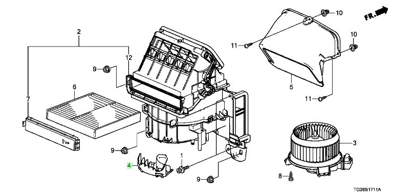 Buy Genuine Honda 79315TG4K00 (79315-TG4-K00) Cover, Blower Motor ...