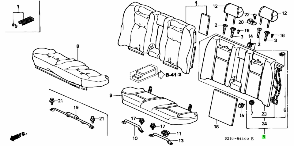 Buy Genuine Honda 82122SZ3J61 (82122-SZ3-J61) Pad & Frame Comp., Rr ...