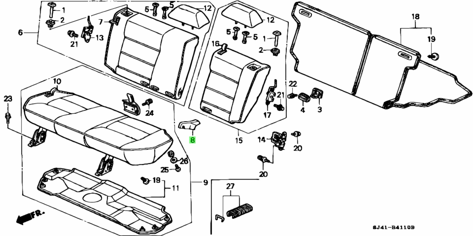 Buy Genuine Honda 82126SJ5J00ZB (82126-SJ5-J00ZB) Cover, Rr. Seatback ...