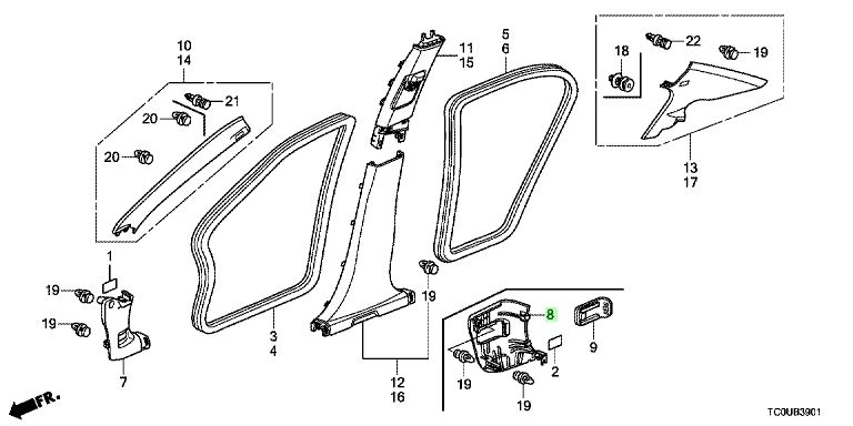 Buy Genuine Honda 83160TC0T01ZB (83160-TC0-T01ZB) Lining, L. Cowl Side ...