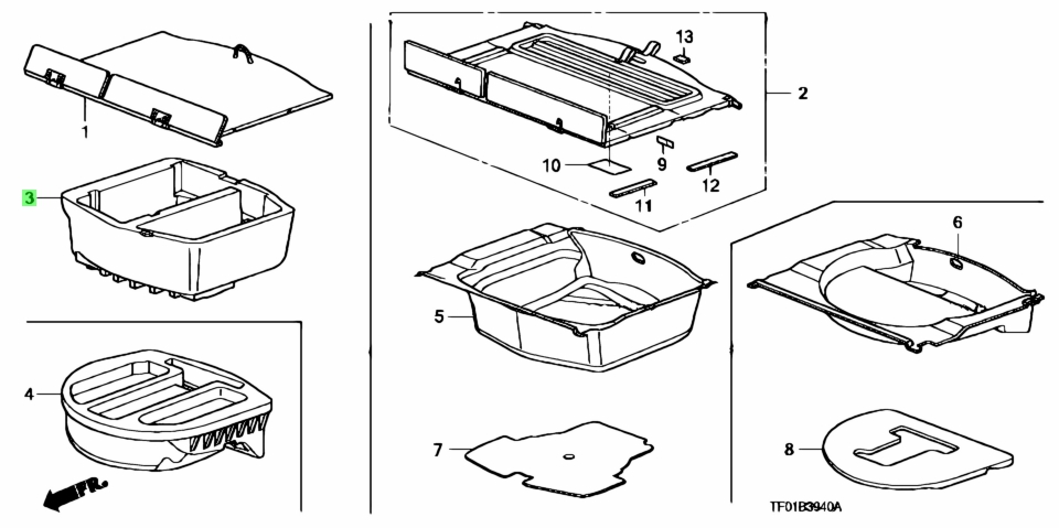 Buy Genuine Honda 84523TF0000 (84523-TF0-000) Box, Cargo Floor. Prices ...