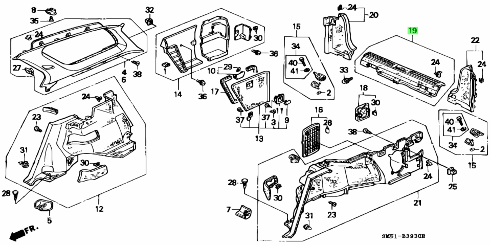Buy Genuine Honda 84640SM5J02ZB (84640-SM5-J02ZB) Lining Assy., Rr ...