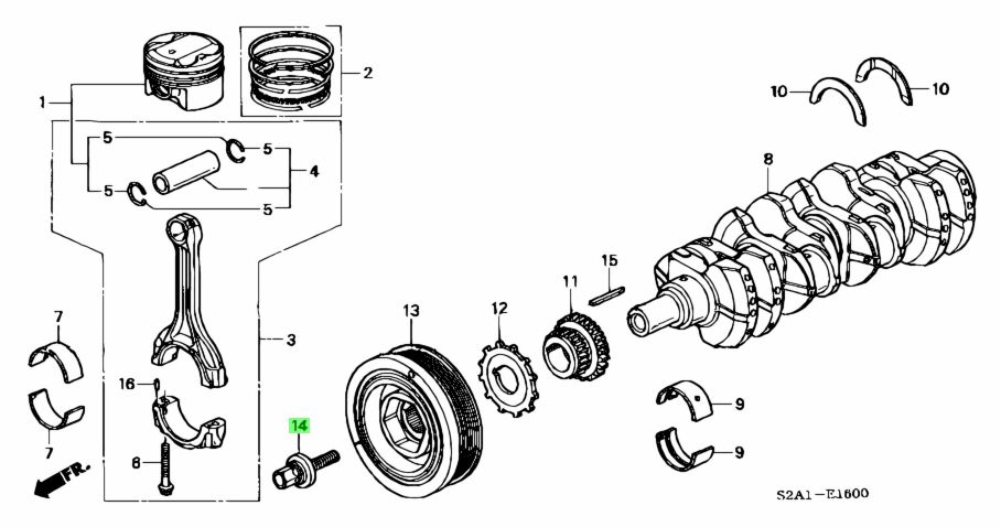 Buy Genuine Honda 90017PCX013 (90017-PCX-013) Bolt-Washer, 16X49 ...