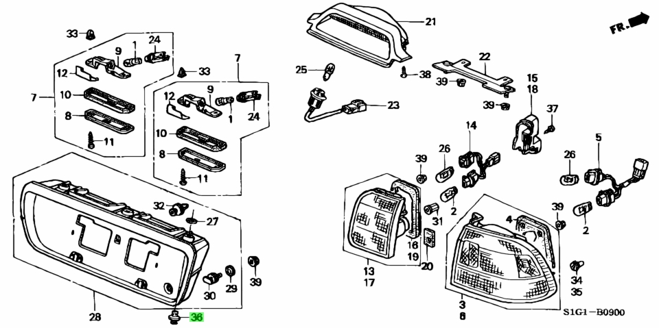 Buy Genuine Honda 91550SH3003YL (91550-SH3-003YL) Clip, Rr. Panel ...