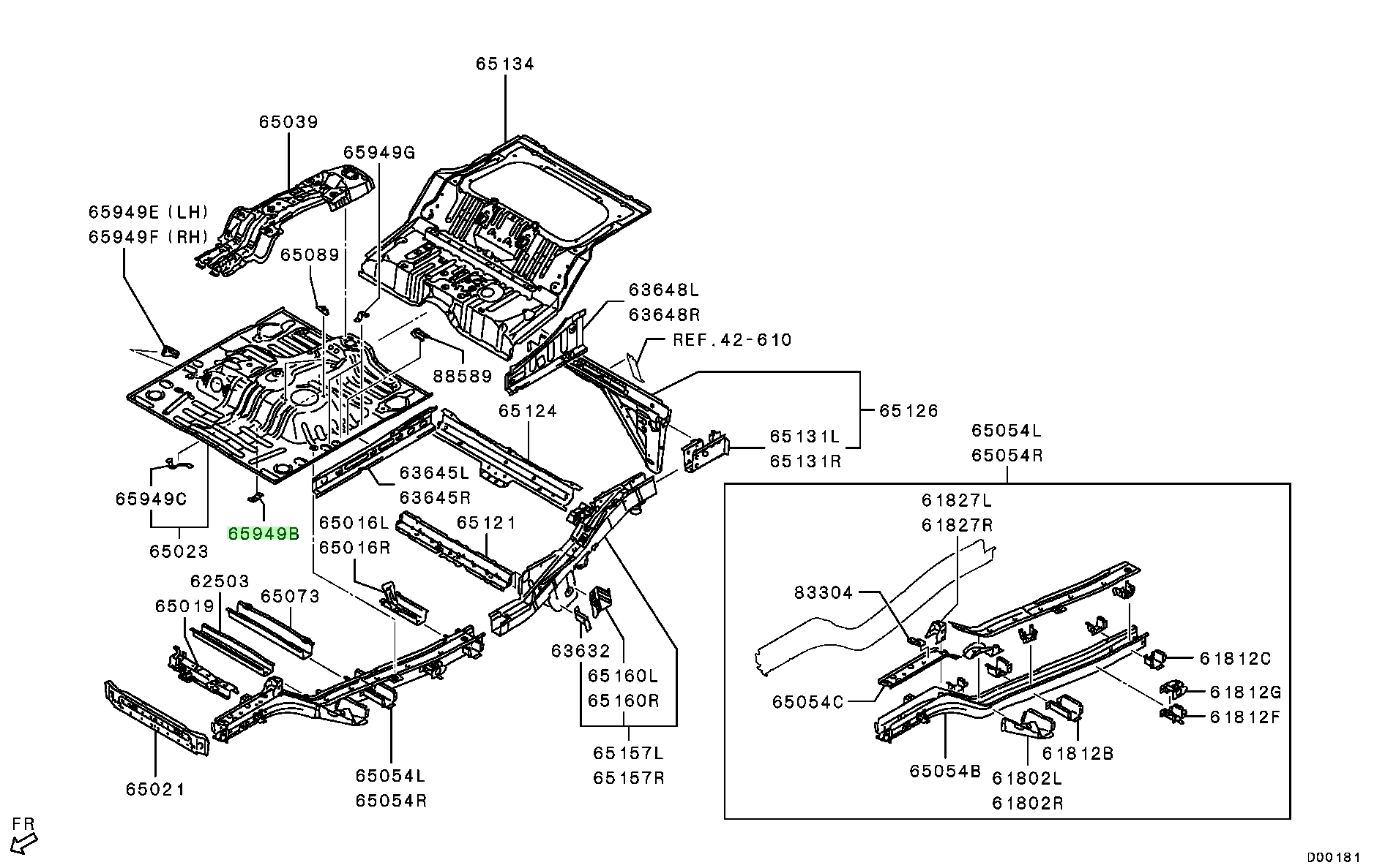Buy Genuine Mitsubishi 5251B486 Bracket,fr Floor for Mitsubishi i-MiEV ...