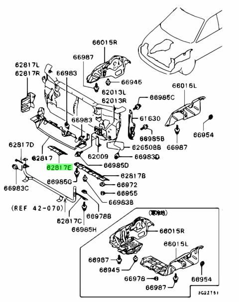 Buy Genuine Mitsubishi MB908944 Panel,air Guide. Prices, fast shipping ...