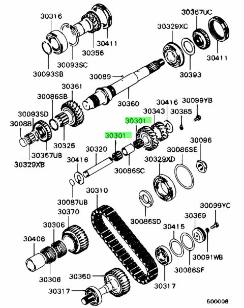 Buy Genuine Mitsubishi MD704122 Bearing,t/f Countershaft Gear;bearing,t ...