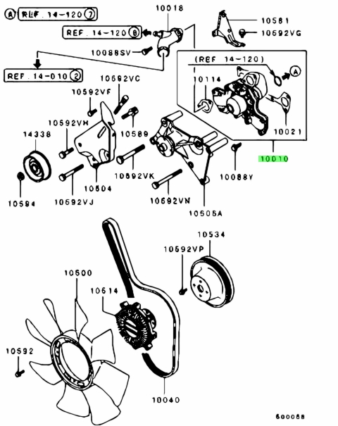 Buy Genuine Mitsubishi MD972004 Water Pump Kit. Prices, fast shipping ...