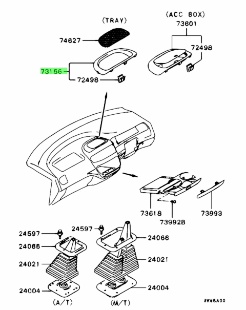 Buy Genuine Mitsubishi MR720644 Tray,instrument Panel. Photos, weight ...