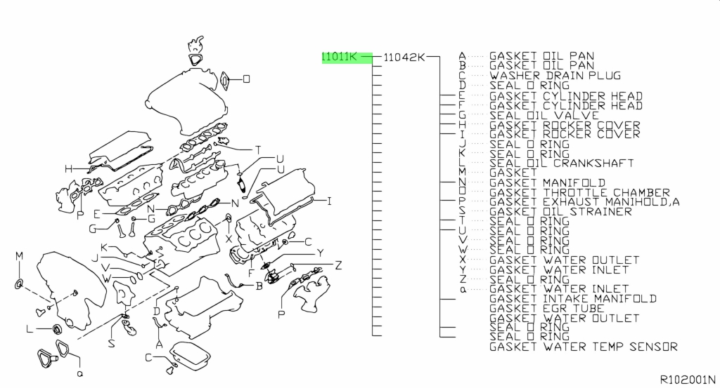Buy Genuine Nissan 10101EA225 (10101-EA225) Gasket Kit-Engine Repair ...