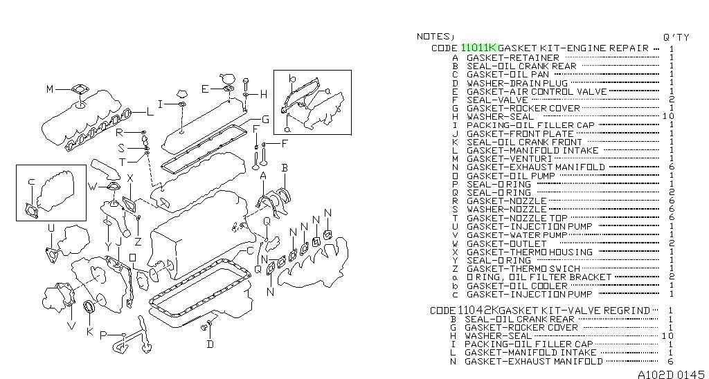 Buy Genuine Nissan 10101VB228 (10101-VB228) Gasket Kit-Engine,repair ...