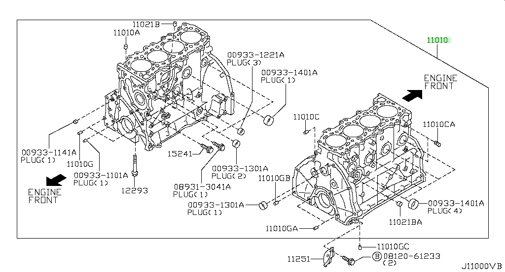 Buy Genuine Nissan 11000VK50A (11000-VK50A) Block Assembly-Cylinder ...