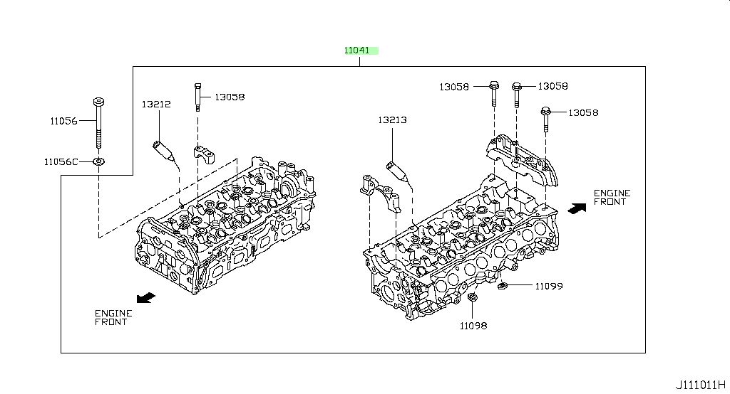 Buy Genuine Nissan 110408N700 (11040-8N700) Head Assy-Cylinder. Photos ...