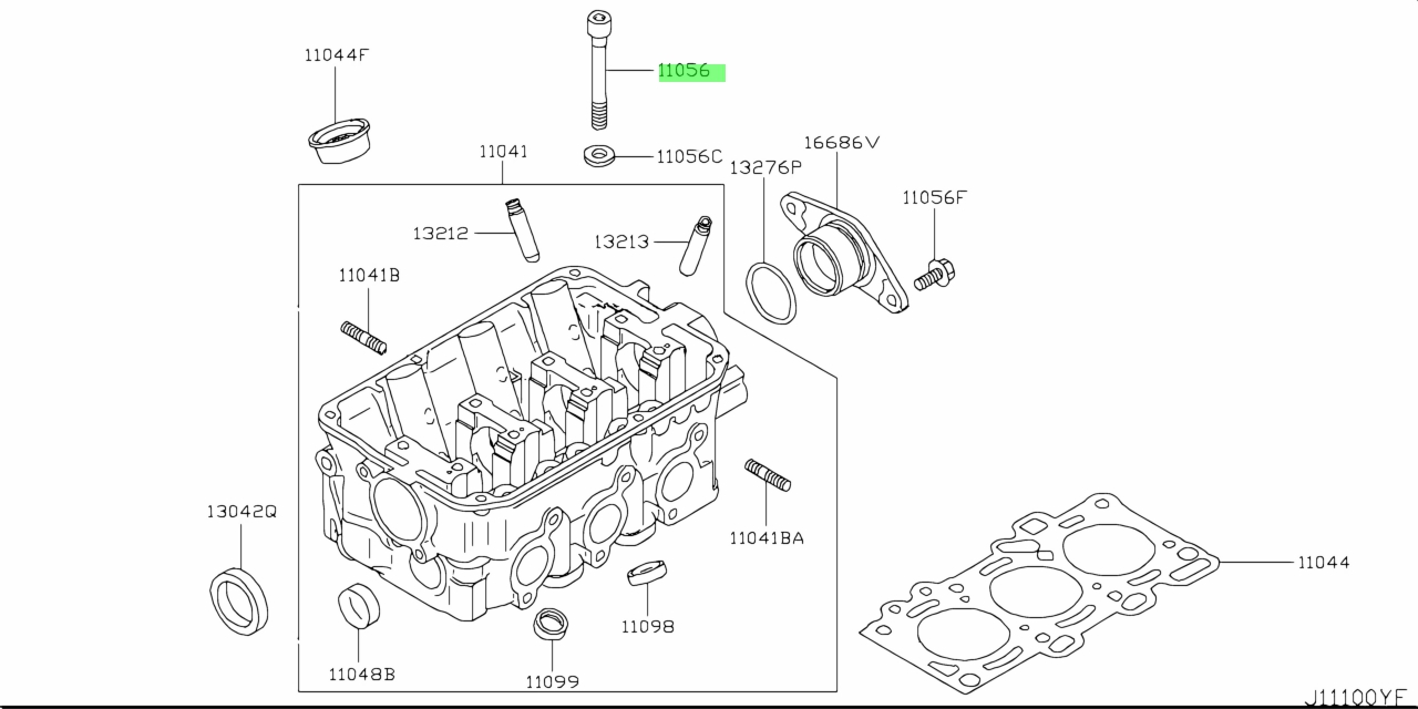 Buy Genuine Nissan 110566A0A0 (11056-6A0A0) Bolt, Cylinder Head. Prices ...