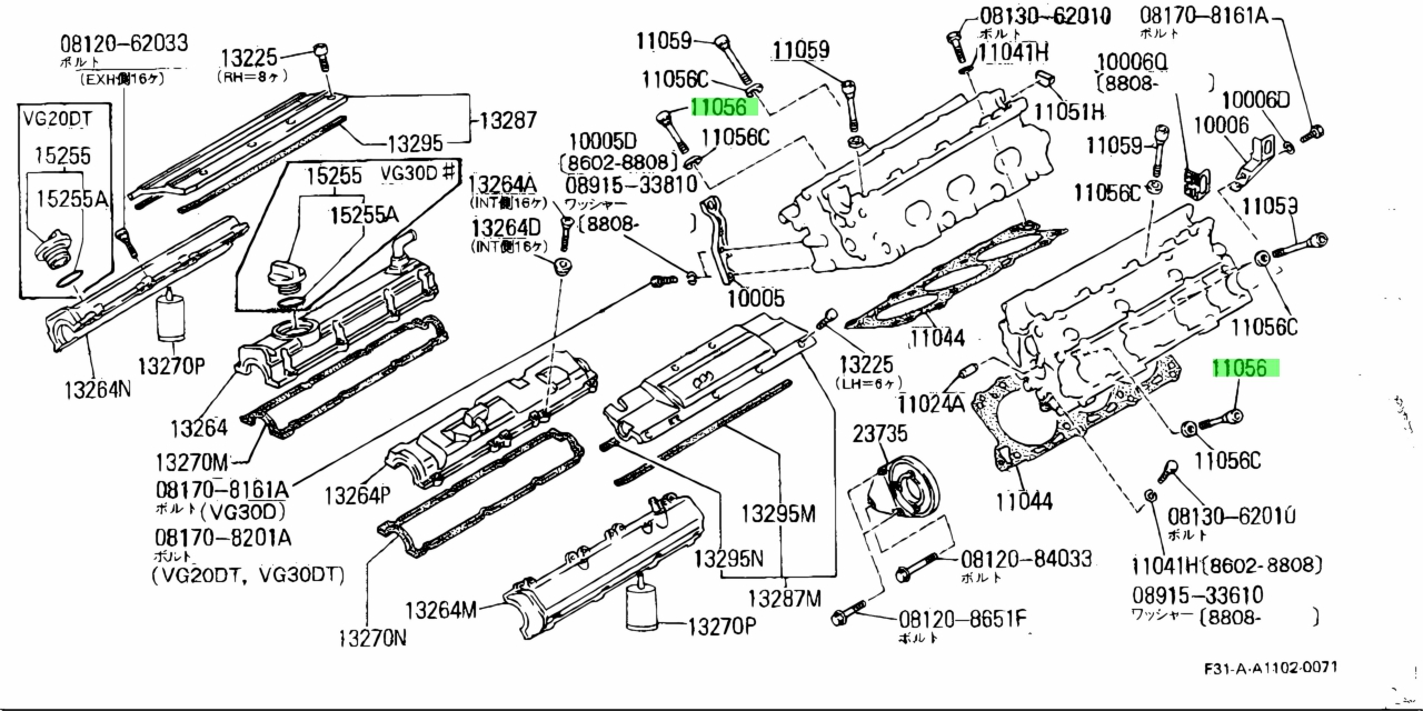Buy Genuine Nissan 11056F6500 (11056-F6500) Bolt, Cylinder Head. Prices ...
