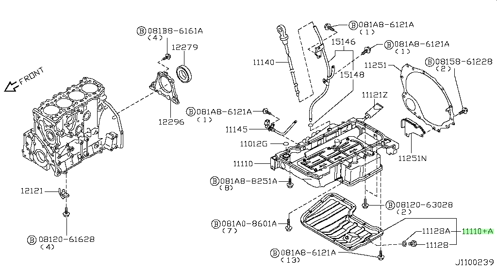 Buy Genuine Nissan 111103XN1A (11110-3XN1A) Pan Assembly-Oil for Nissan ...