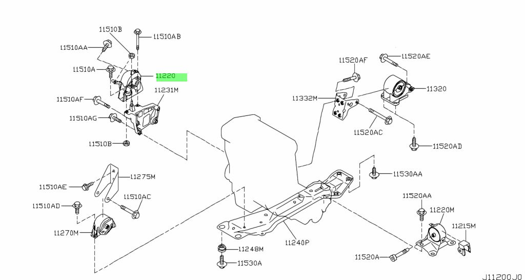 Buy Genuine Nissan 112108H305 (11210-8H305) Insulator, Engine Mounting ...