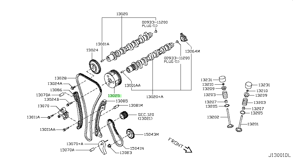 Buy Genuine Nissan 13024CJ00A (13024-CJ00A) Sprocket-Camshaft. Prices ...