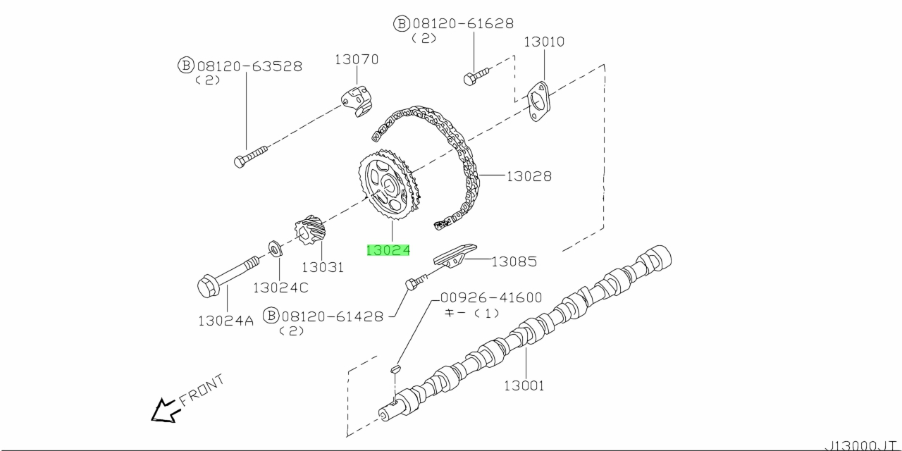 Купить Nissan 13024VB001 (13024-VB001) Шестерня. Цены, быстрая доставка ...