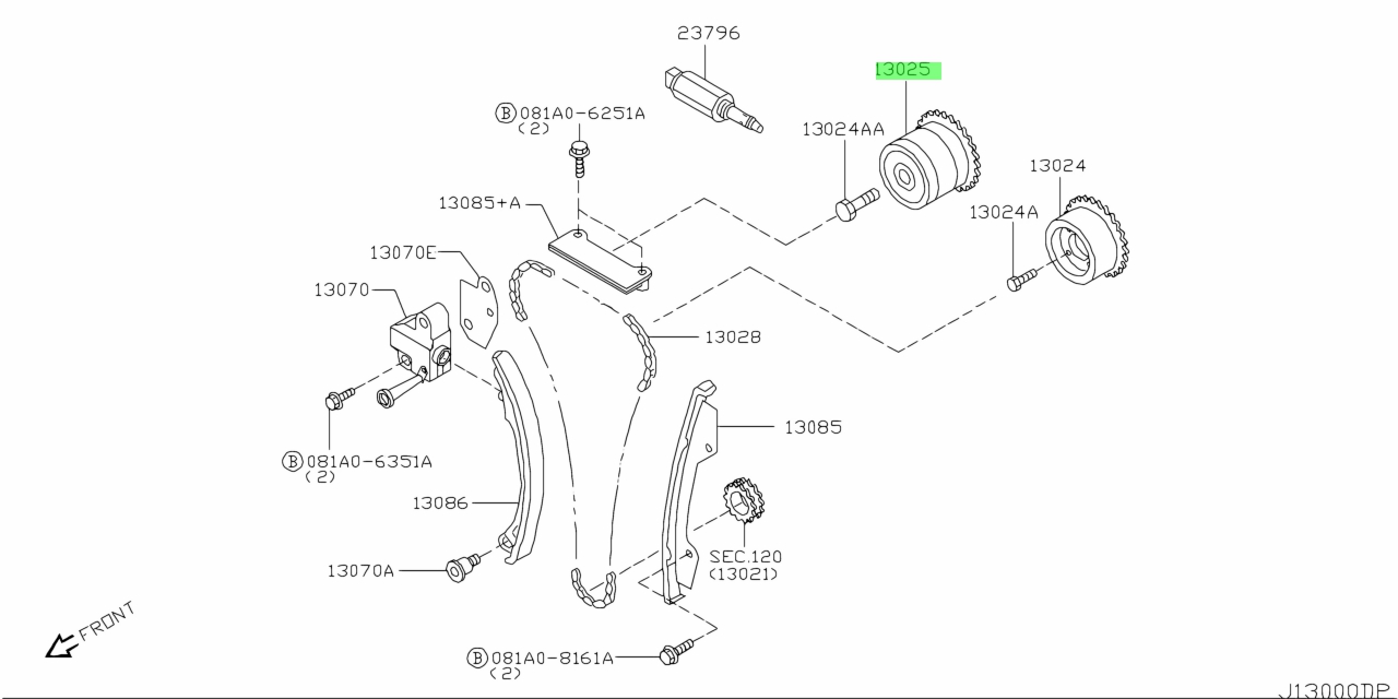 Buy Genuine Nissan 13025VC200 (13025-VC200) Sprocket, Camshaft Intake ...