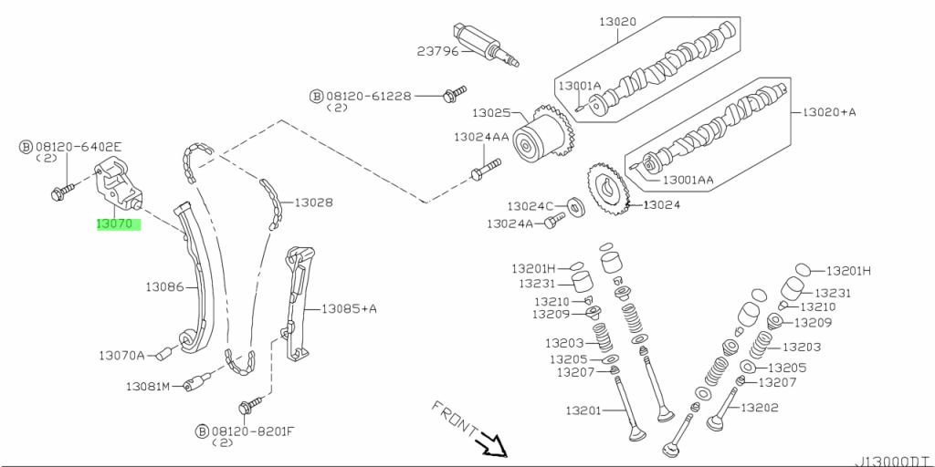 Buy Genuine Nissan 13070AU000 (13070-AU000) Tensioner Assembly, Chain ...