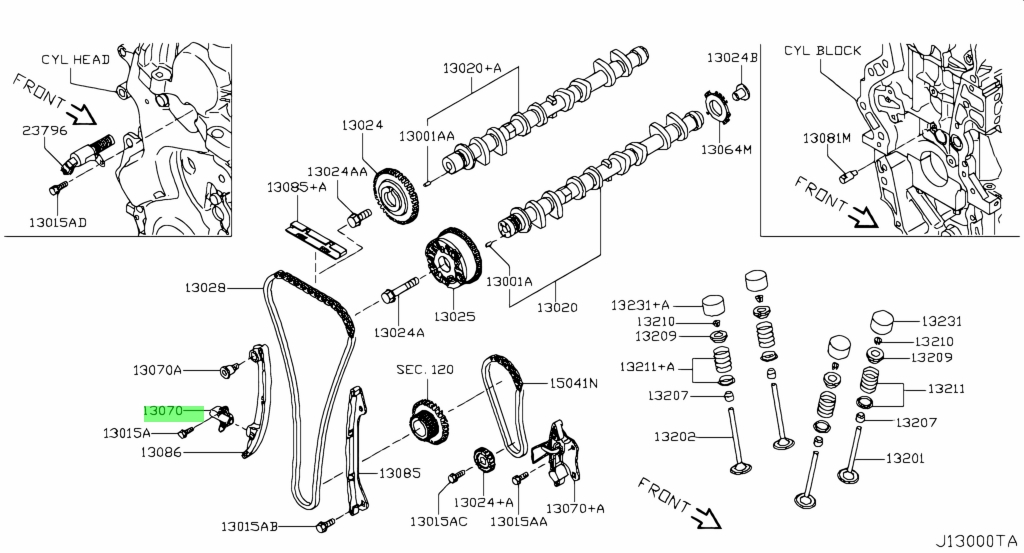 Buy Genuine Nissan 13070EN20A (13070-EN20A) Tensioner Assy-Chain ...