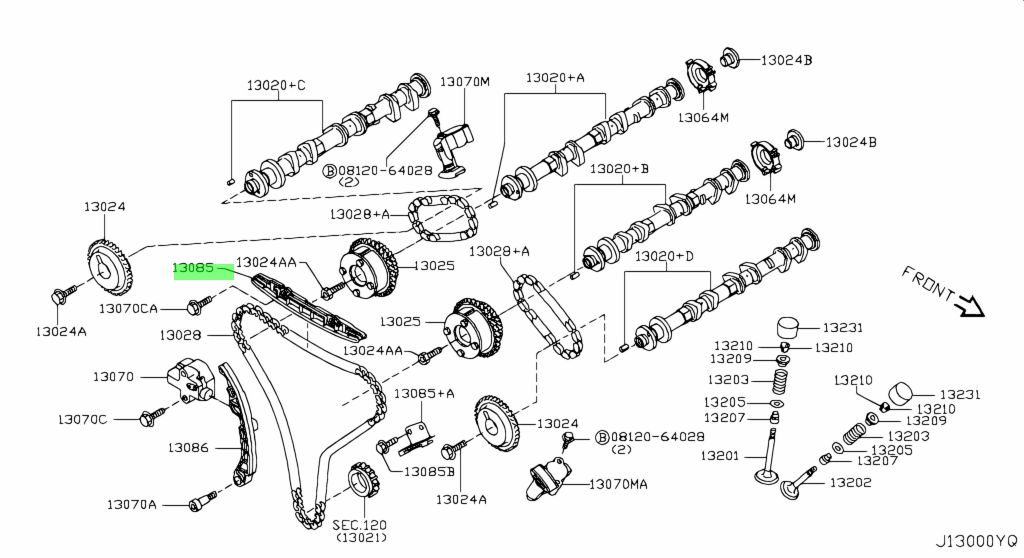 Buy Genuine Nissan 13085JK20A (13085-JK20A) Guide, Chain Tension Side ...