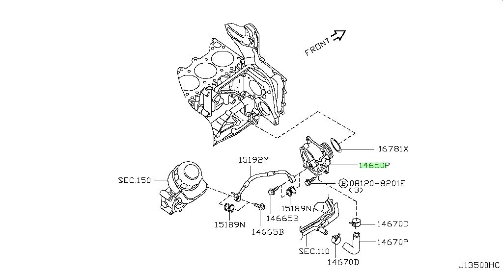 Buy Genuine Nissan 14650VK50A (14650-VK50A) Pump Assy-Vacuum. Prices ...