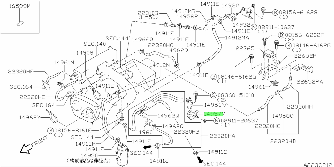 Buy Genuine Nissan 14957AA500 (14957-AA500) Bracket,?????. Photos ...