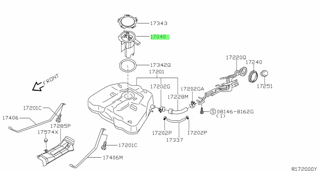 Buy Genuine Nissan 170407Y000 (17040-7Y000) Fuel Pump-In Tank. Photos ...