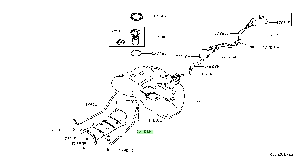 Buy Genuine Nissan 174076CA0A (17407-6CA0A) Band Assembly-Fuel Tank ...