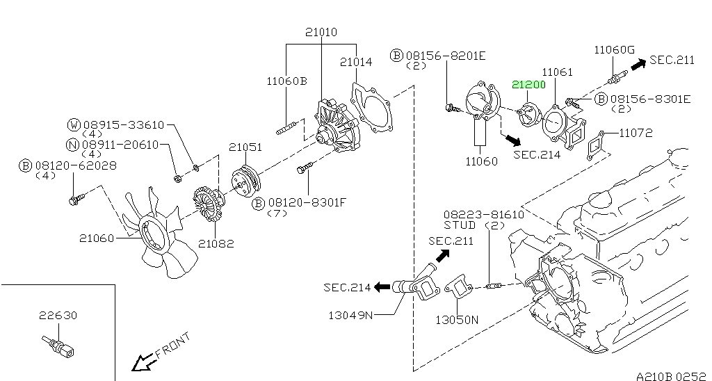 Buy Genuine Nissan 21200VB011 (21200-VB011) Thermostat Assembly for ...